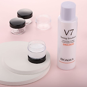 100 Count Small Sample Containers Makeup Jars 15 Gram Cosmetic Containers with Lids Plastic Jars Black Traveling Jars Empty Bottles for Toiletries