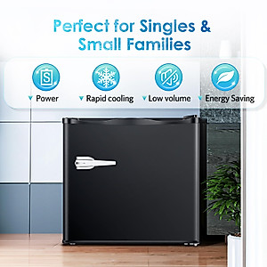 FREE VILLAGE Upright Freezer - 1.2 Cu.ft Small Upright Freezer with 5°F to -11°F, Adjustable Temperature for Singles & Small Families, Energy-Efficient, Ideal for Apartments & Dorms, Black