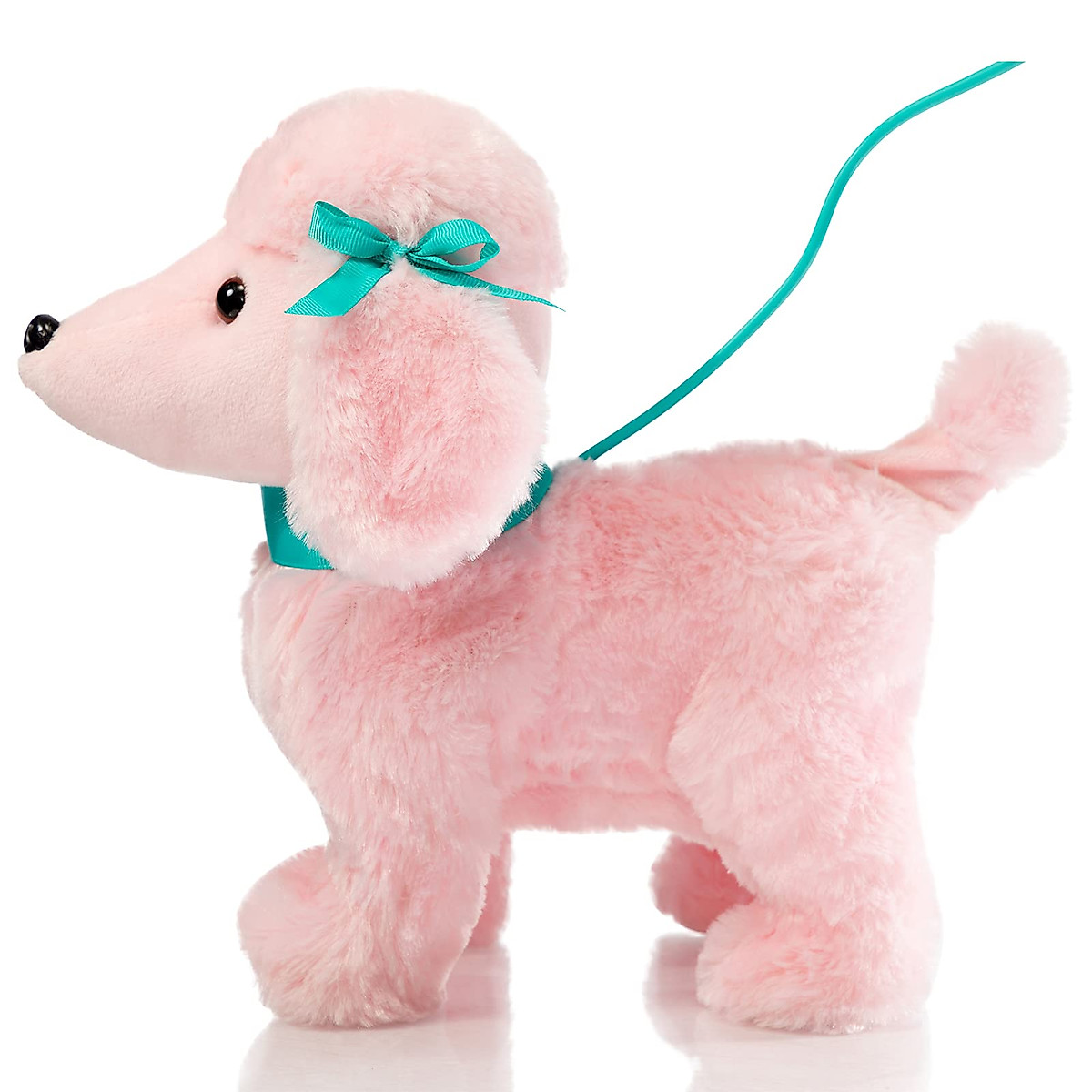 HollyHOME Plush Animated Puppy Poodle Puppy Dog Toy Pet with Remote Control Leash Walking,Barking and Waging Tails Electronic Puppy 12 Inches Gifts for Kids