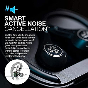 JLab Epic Air Sport ANC True Wireless Bluetooth 5 Earbuds | Headphones for Working Out | IP66 Sweatproof | 15-Hour Battery Life, 55-Hour Charging Case + Cloud Foam Mnemonic Earbud Tips