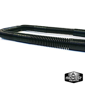 Midwest Hearth Whistle Free Gas Flex Line for Fire Pit and Fireplace - Black Coated Stainless Steel (18" Long)