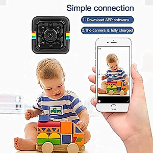 WiFi Wireless Camera Mini Hidden Spy Home Security Camera Small Cam,Home Camera for Pet/Baby,Outdoor/Indoor Camera Wireless,for Mobile Phone Applications in Real Time