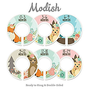Modish Labels Baby Clothes Size Dividers, Baby Closet Organizers, Size Dividers, Baby Closet Organizers, Closet Dividers, Clothes Organizer, Girl, Woodland, Scandinavian, Nursery, Fox, Bear (Baby)