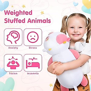 Weighted Stuffed Animals 4.0 Lbs – Weighted Strawberry Cow Plush, Weighted Plush Animals for Kids, Cow Weighted Pillow, Birthday Gifts for Women, Girls and Males (23 inch)