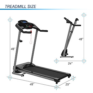 LIVIVOX Under Desk Treadmill，Max 3.5 HP Electric Walking Pad，Folding Treadmill with 300LBS Capacity Designed 2 in 1 Installation-Free Treadmills for Home & Office Small (Ordinary)