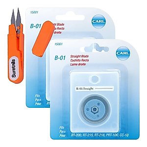 Paper Cutter Professional Rotary Paper Trimmer Replacement Blades, 0.634 Oz, Bundle With Suretails Embroidery Scissors - Straight Blade For Paper, Photos, Cardstock, Easy Install (Pack Of 2)