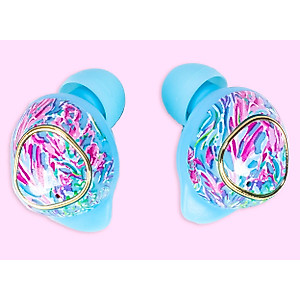 Lilly Pulitzer Bluetooth Earbuds with Protective Charging Case, Wireless Headphones (Best Fishes)