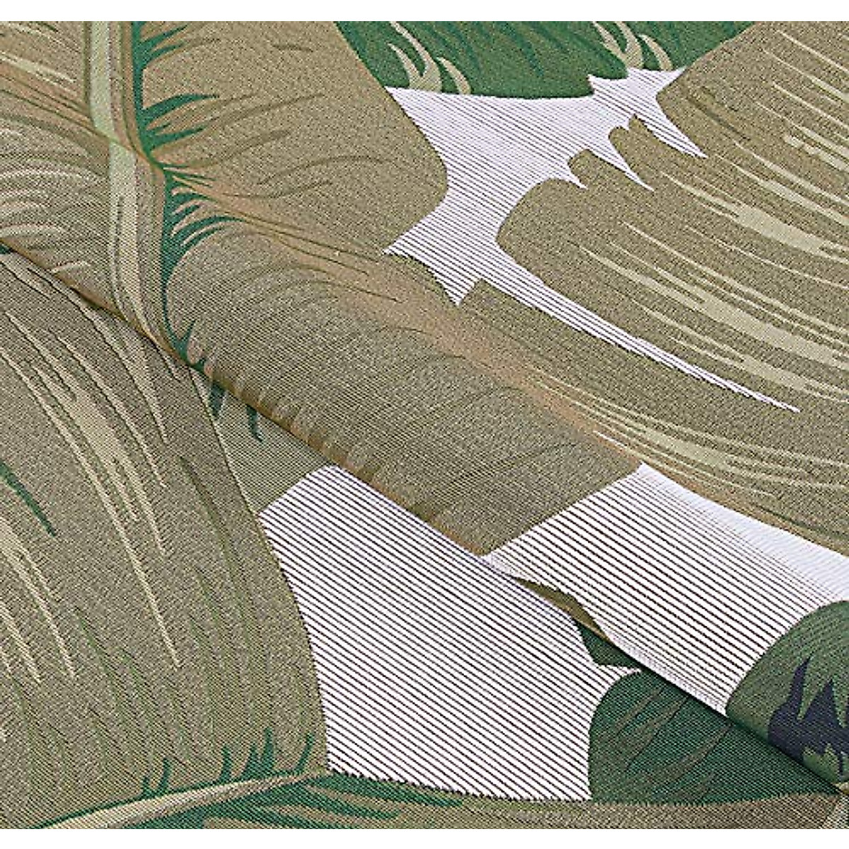 Couristan Dolce Palm Lily Indoor/Outdoor Area Rug, 5'3" x 7'6", Hunter Green-Ivory