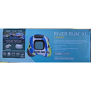 Intex River Run XL Lounge Tube - Inflatable Pool River Raft Ride- Vibrant Blue, White, and Green