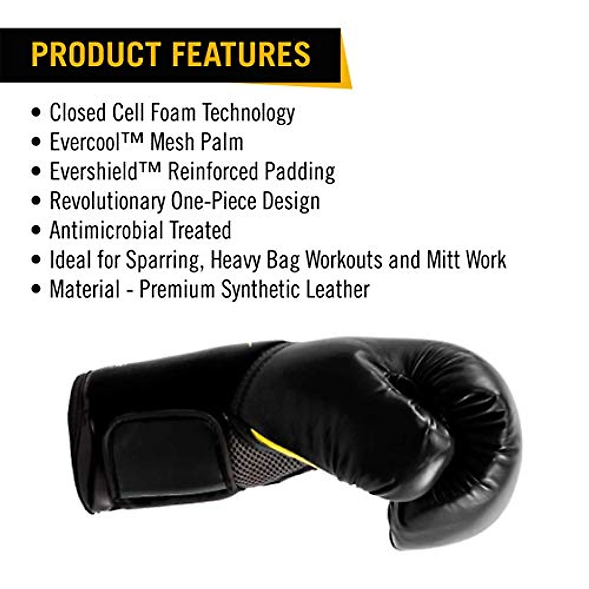 Everlast Elite Pro Style Training Gloves, Black, 12 oz