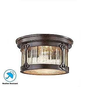 Home Decorators Collection HB7086-260 Lamont 2-Light Chestnut Outdoor Flushmount