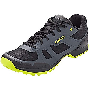 Giro Gauge Men Clipless Mountain Bike Shoes - Dark Shadow/Citrine Green Cover (2020), 47