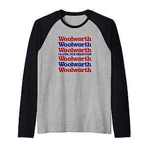 Woolworth Store Retro Vintage Raglan Baseball Tee