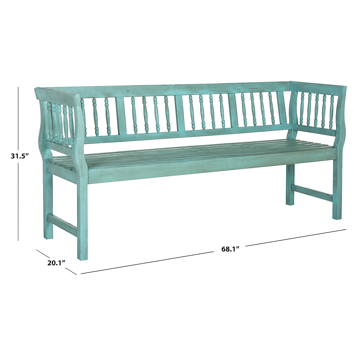 SAFAVIEH PAT6732A Outdoor Collection Brentwood Bench