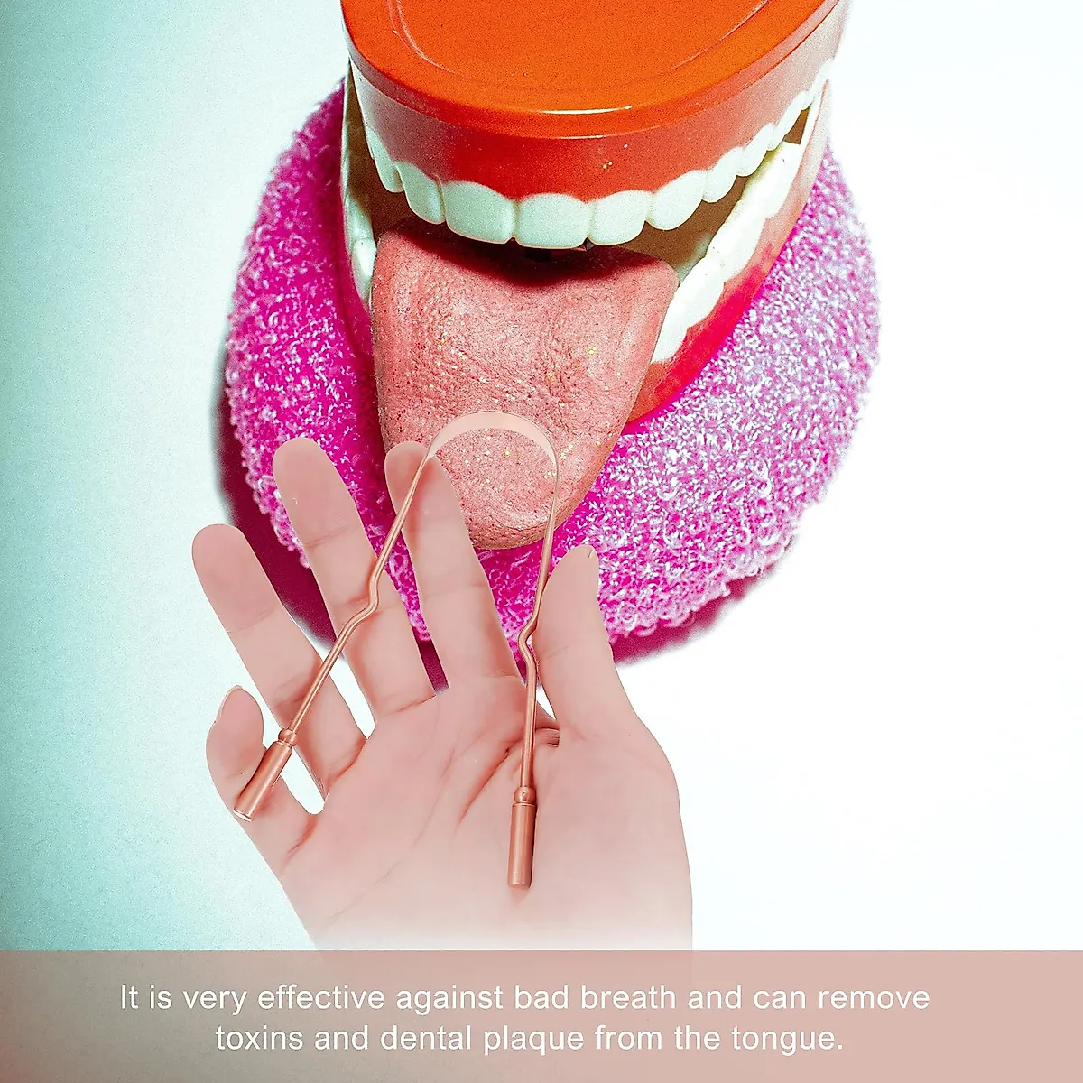 FOMIYES Scraper, Copper Brush with Travel Case, Cleaning Tool Oral Care Tool for Bad Breath