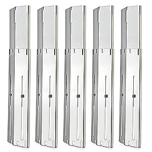 Universal Grill Heat Plates Heat Tents Heat Shields for Gas Grill, Adjustable Barbecue BBQ Grill Flame Tamers Burner Covers Heat Deflectors, Stainless Steel Gas Grill Replacement Parts, 5-Pack
