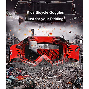 June Sports Motorbike Goggle Glasses Kids Teens Youth MotorCycle Goggles Cycling Clear Vision UV Protection Dust Wind Proof Motocross Dirtbike Racing Dirt Bike Goggle Children Green KG4