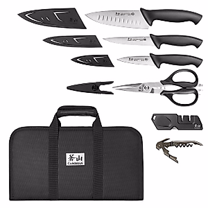 Cangshan Horizon Series 1026689 Swedish 14C28N Steel 7-Piece Travel Knife Bag Set