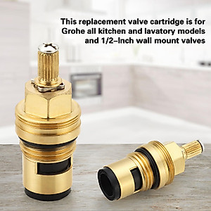 Ceramic Cartridge for Grohe 45882000, Left Side of the Sink Clockwise Closing Cartridge Replacement, Faucet Cartridge Replacement Assembly, Brass