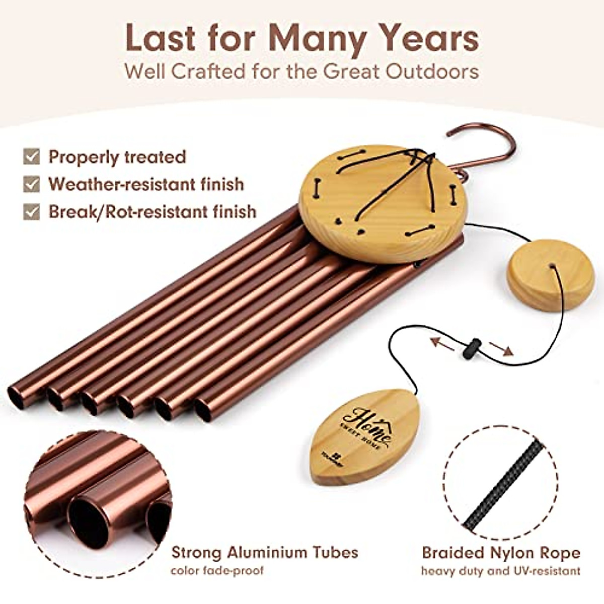 YOUNTASY House Warming Gifts New Home, Housewarming Gifts for New House, Housewarming Gift, New Home Gifts for Home, House Warming Gifts New Home Couple, Women and Men, 34" Wind Chimes Ready to Gift