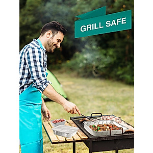 NEEBAKE 40 Pack Disposable Aluminum Pans Combo Set - 20 Large 9x13 Aluminum Foil Pans Half Size & 20 Small 8x8 Tin Foil Baking Pans, Tin Trays Containers for Meal Prep, Food Cooking, Roasting, Heating