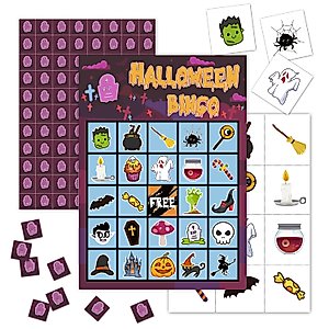 Halloween Bingo Party Games Cards with 24 Players Halloween Party Games for Gils Boys School Classroom Party Supplies Classroom Activities Party Favor Gifts for Young Adults Family Activities (HM410)