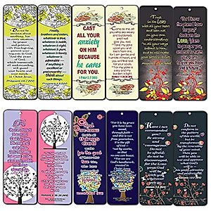 Floral Theme Memory Bible Verses Bookmarks (30-Pack)