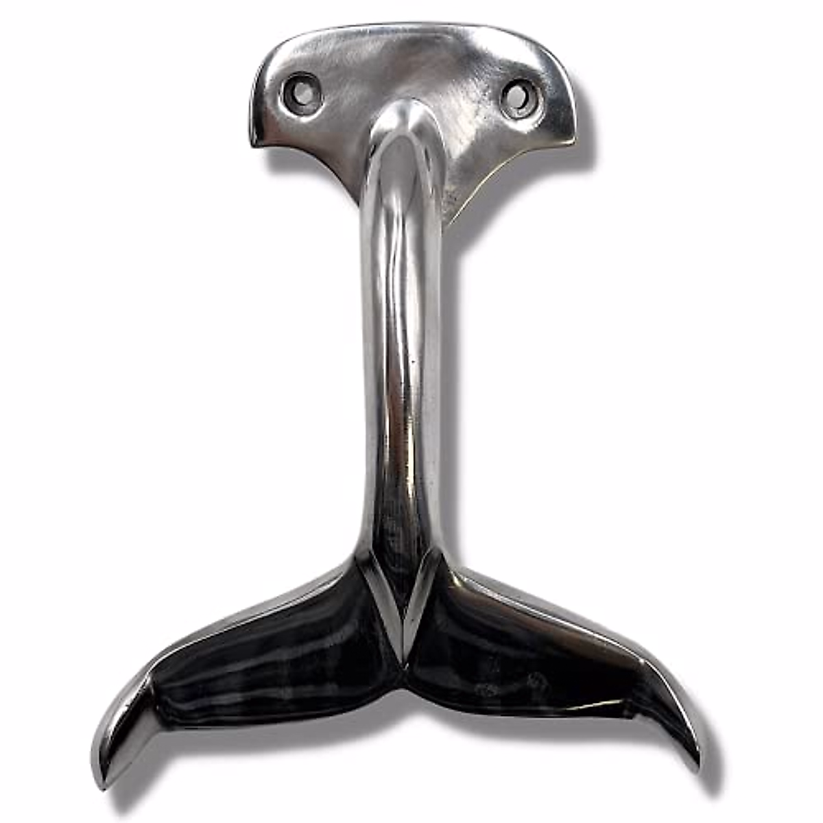 Needzo Nautical Whale Tail Hook, Heavy Aluminum Cast Wall Hooks Decorative Coastal Home Decor, 8 inches