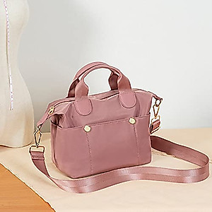 PORRASSO Women Crossbody Bag Fashion Shoulder Bag Multifunctional Handbag Ladies Satchel Nylon Messenger Bag for Travel School Work Daily Use Pink