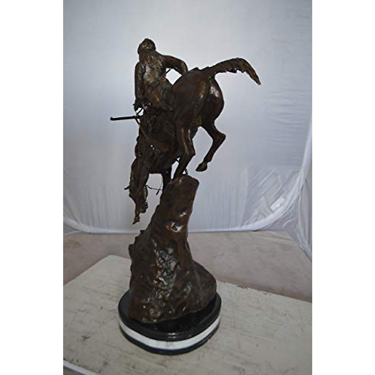 Mountain Man by Remington Bronze Statue - Size: 11" L x 11" W x 30" H.