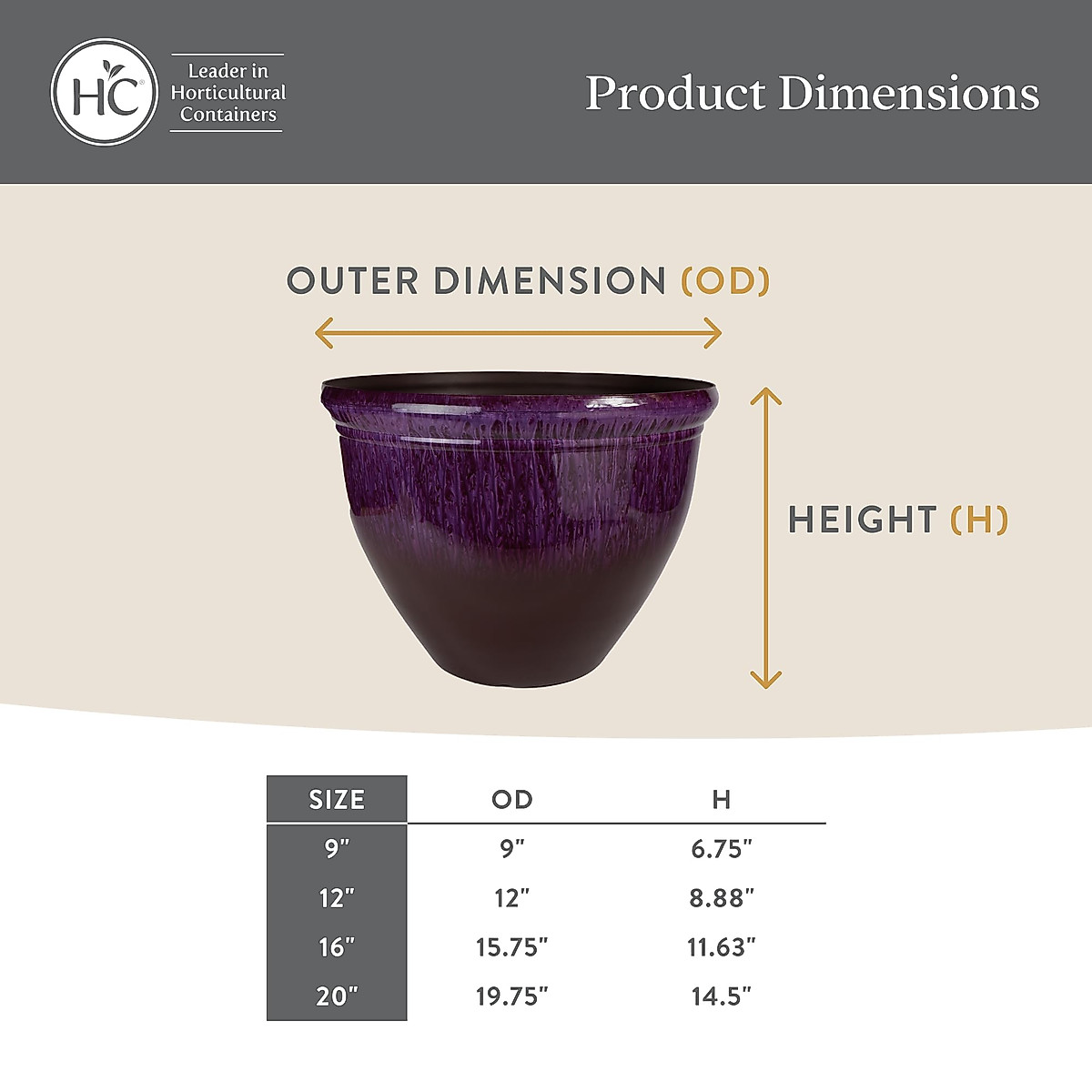 The HC Companies 9 Inch Pizzazz Decorative Round Planter - Lightweight Premium Resin Plant Pot with a Ceramic Look for Indoor Outdoor Use, Admiral Blue