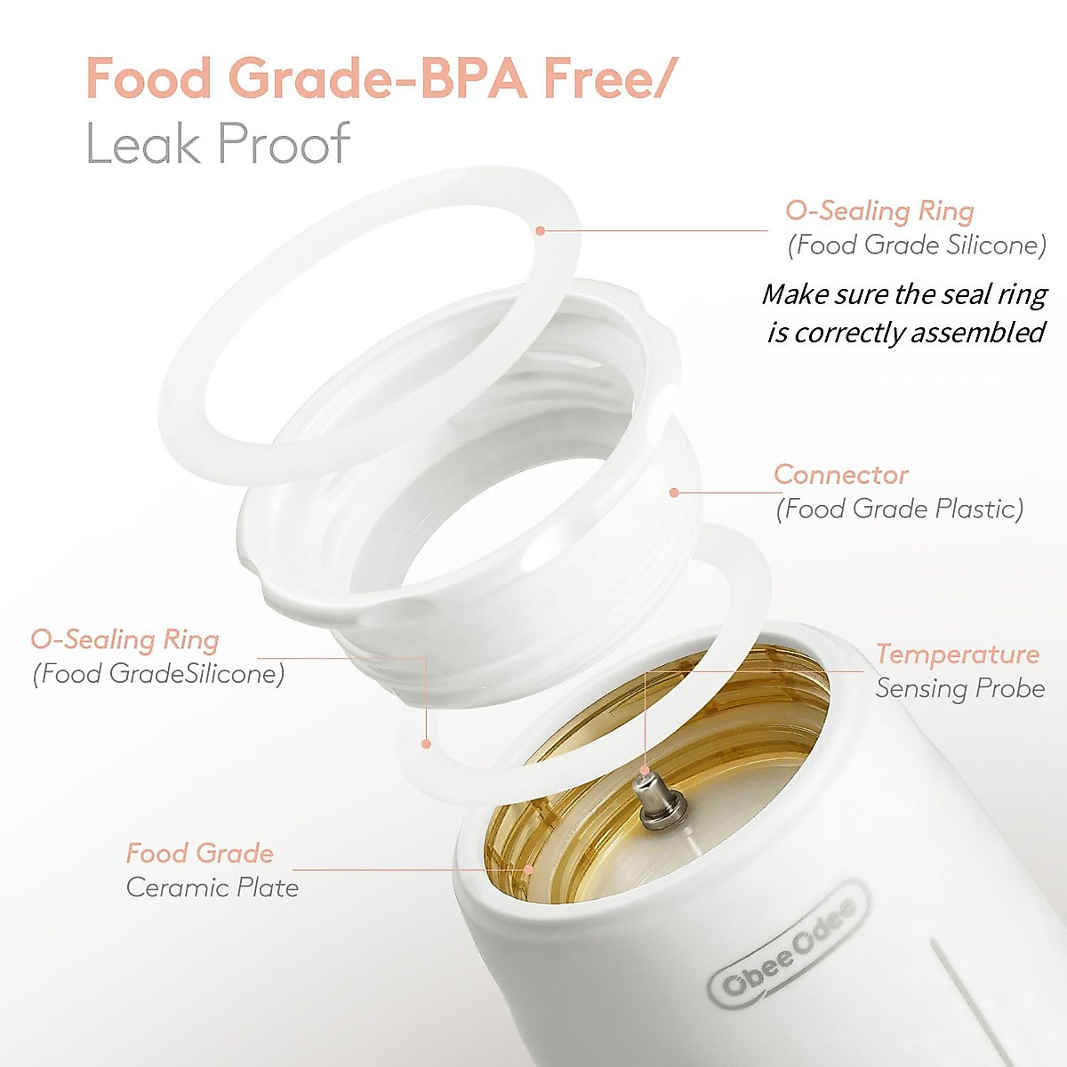 Portable Bottle Warmer with Long Battery Life, Baby Bottle Warmer for Most Milk Bottles Rechargeable Baby Bottle Warmer for Travel Quick Heating Baby Milk Breastmilk with Precise Temperature Control