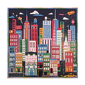 Kate Spade New York 500 Piece Puzzle for Adults, 22" x 22" Square Puzzle, Cute Puzzle with Storage Box, City That Never Sleeps