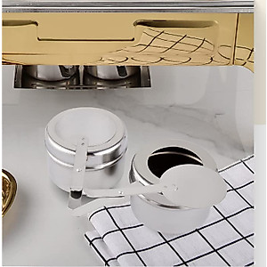 HONHPD 10L Gold Stainless Steel Buffet Stove, Heating Square Heat Preservation Stove Chafing Dish Hydraulic Glass Cover Buffet Stove, Suitable For Hotels, Restaurants, Parties