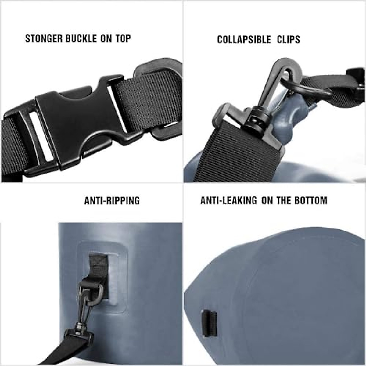 Unigear Dry Bag Waterproof, Floating and Lightweight Bags for Kayaking, Boating, Fishing, Swimming and Camping with Waterproof Phone Case (Gray, 2L)