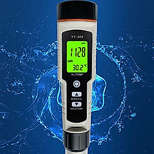 H2 Meter, H2 Water Hydrogen Analyzer Portable IP67 Waterproof Temperature Detection 2 in 1 High Sensitivity Electrode with Backlit for Laboratory