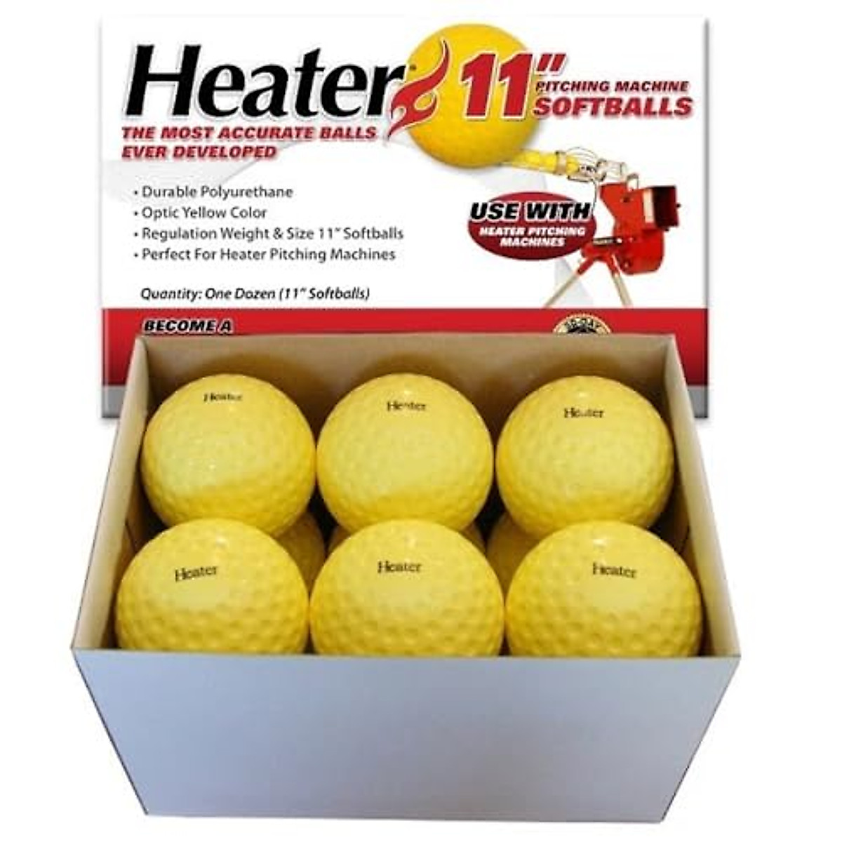 Heater Sports 11 Inch Pitching Machine Softballs by the Dozen