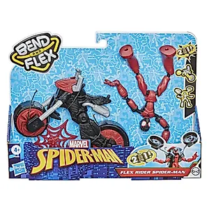 Spider-Man Marvel Bend and Flex, Flex Rider Action Figure Toy, 6-inch Flexible Figure and 2-in-1 Motorcycle for Kids Ages 4 and Up