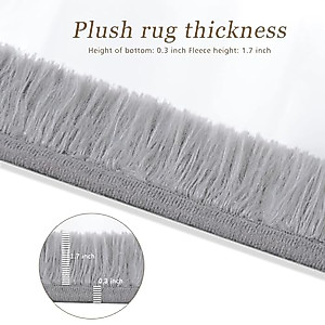 Unirea Fluffy Runner Rugs for Bedroom Living Room,2x6 Hallway Runner Rugs, Non Slip Soft Shaggy Bedside Rug Carpet for Dorm Kids Nursery Girls Room Home Decor,Grey