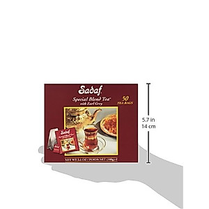 Sadaf Earl Grey Tea Bags | Special Blend Earl Grey Ceylon Black Tea | Product harvested in Sri Lanka | 50 bags (pack of 1)