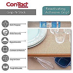 Con-Tact Brand Grip-N-Stick Durable Self-Adhesive Non-Slip Shelf and Drawer Liner, 18" x 4', White, 6 Rolls