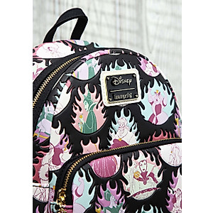 Loungefly Disney Villains Pastel Flames All Over Print Womens Double Strap Shoulder Bag Purse