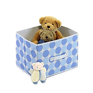 Furinno Laci Dot Design Non-Woven Fabric Soft Storage Organizer (3 Pack), Baby Blue