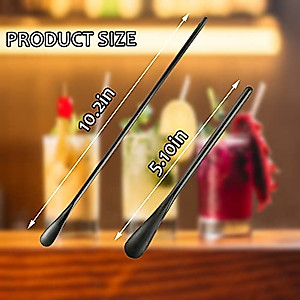 6Pcs Coffee Stirrers Sticks, Stirring Ground Espresso Use French Press Brew Method, Stainless Steel Bar Spoon for Hot Tea Coke Cocktail Mixing
