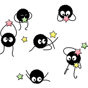 Soot Sprites 50 Pack 1" Stickers for Scrapbooking, Calendars, Arts, Kids DIY Crafts, Album, Bullet Journals