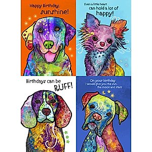 Tree-Free Greetings Colorful Dog Birthday Card Assortment, 5 x 7 Inches, 8 Cards and Envelopes per Set (GA31581)