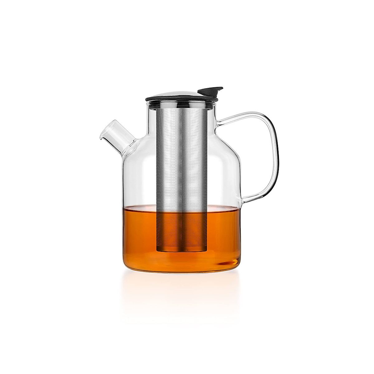 Tealyra - Large Glass Stove-top Kettle 74-ounce - Teapot - Heat Resistant Borosilicate - Pitcher - Carafe - For Tea Juice Water - Hot or Iced - 2200ml