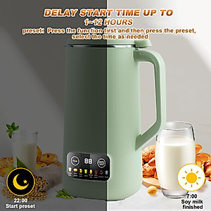 Milk Frother Electric, 500ml Coffee Frother Milk Frother with 10 Blades Temperature Control Homemade Oat Coconut Soy Or Plant Based Milks And Non Dairy Beverages for Latte Cappuccinos Macchiato(green)