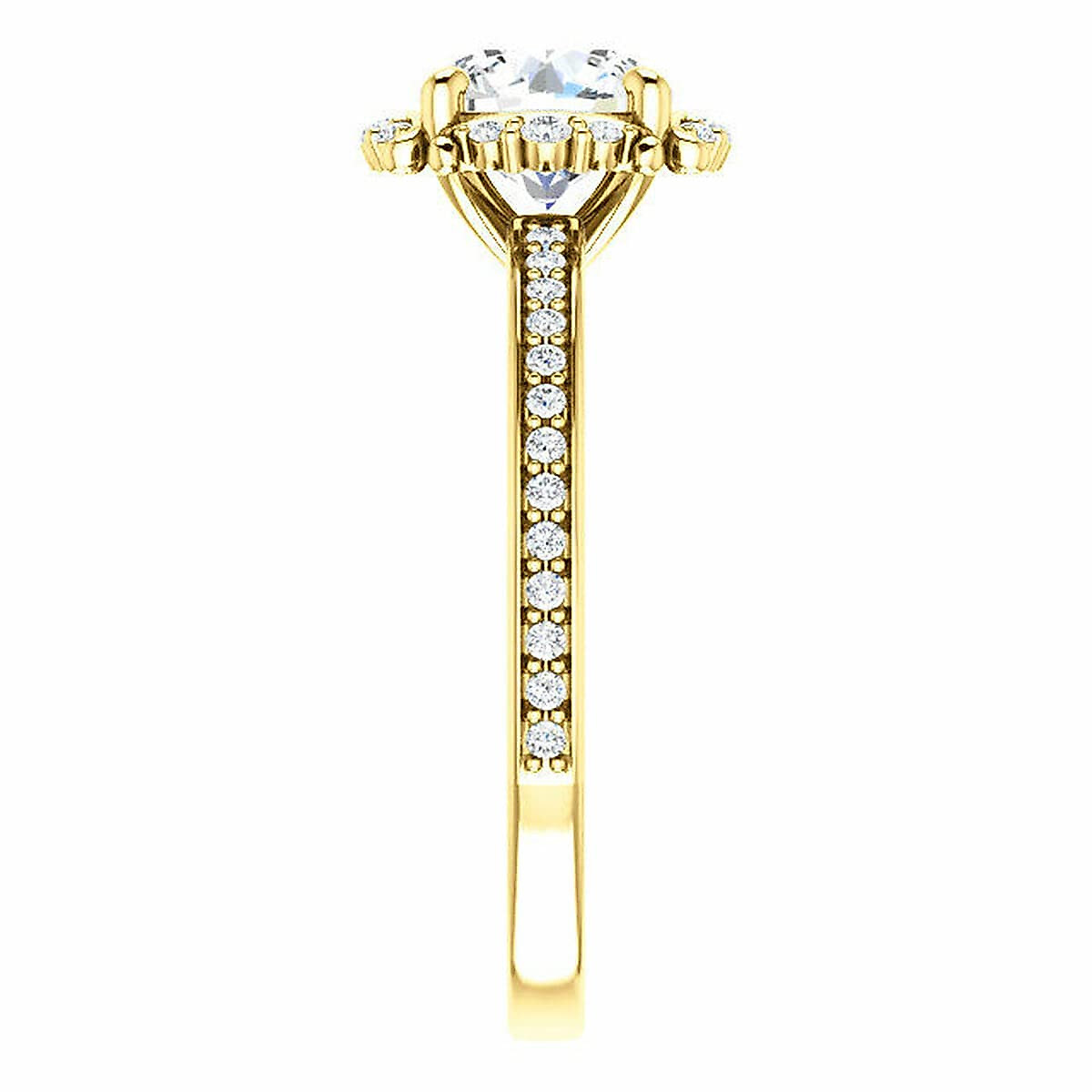 SISGEM 10K 14K 18K Solid Gold Engagement Rings for Women,Set 1.19/2.19 carat(cttw) Round Cut Moissanite Rings Wedding Engagement Anniversary Promise Bridal Bands with Engraved Name (18K-Gold)