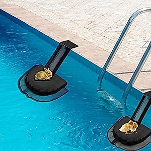 2 Pack Pool Critter Escape Ramp, Critter Ramp Pool, Pool Escape Ramp for Animals, Animal Saving Escape Ramp for Saving Frogs, Birds, Ducks Rescues Spa Pool Floating Ramp Tools (Black)